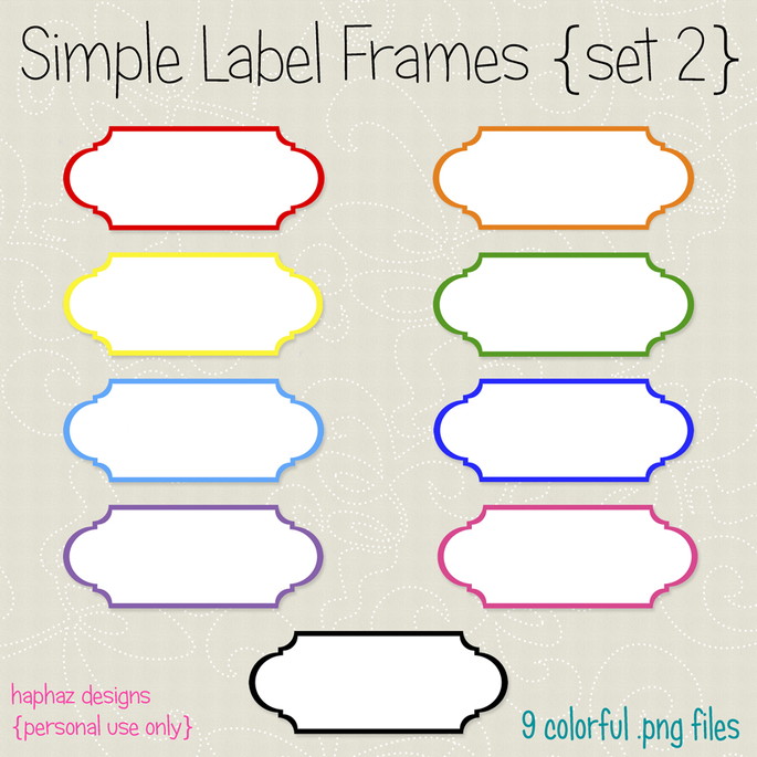 simple-label-frames-set-2 | Elo7 Produtos Especiais