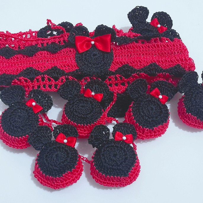 Kit 6 Capa de Botão de Fogão + Puxador em Crochê da Minnie | Elo7 Kit 6 Capa de Botão de Fogão + Puxador em Crochê da Minnie | Elo7