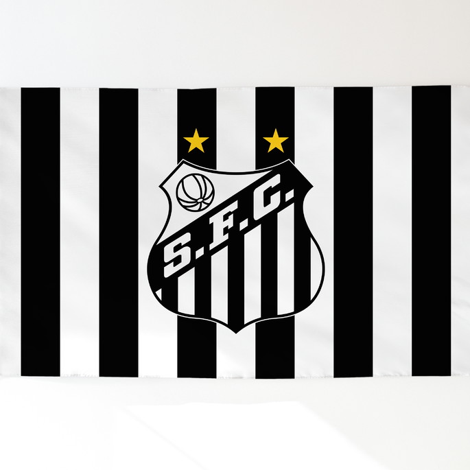Bandeira Santos Dupla Face 145x85 Cm Listrada Oxford Elo7