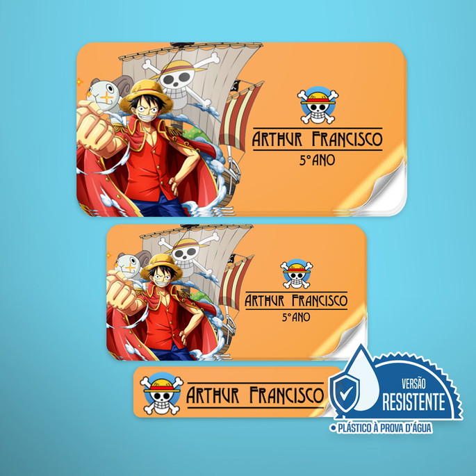 Etiqueta One Piece Adesivo Escolar Personalizada Em Vinil Elo7