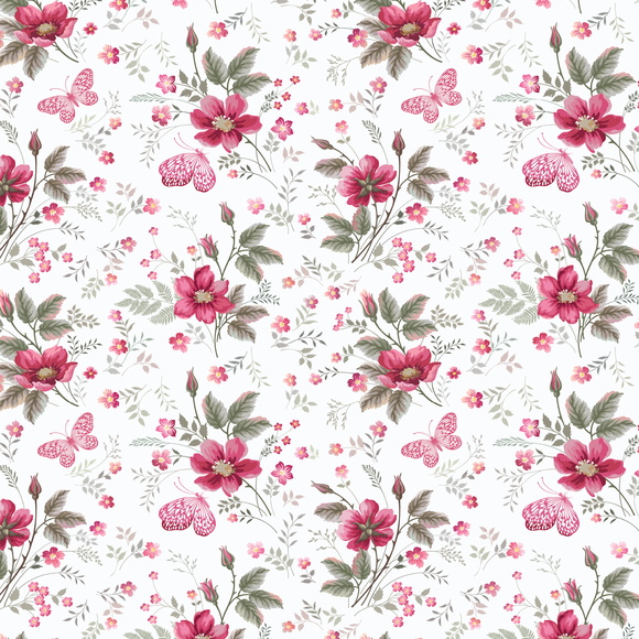Papel De Parede Adesivo Floral Borboleta 57x270cm Elo7