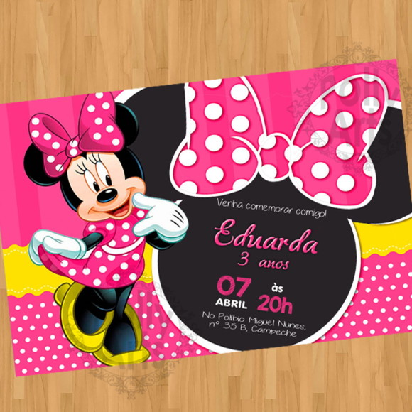 Convite Digital Virtual Minnie Minie Rosa No Elo7 Semplice Conviteria Digital C6b4d6