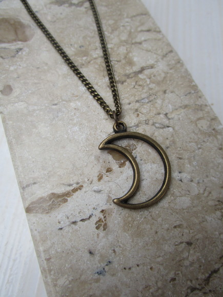 Colar lua em ouro velho no Elo7 | Joinha Bijoux (D7CBCB)