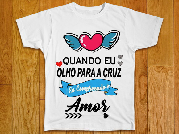 Camiseta Religiosa Quando Olho Para Cruz | Elo7 Camiseta Religiosa Quando Olho Para Cruz | Elo7