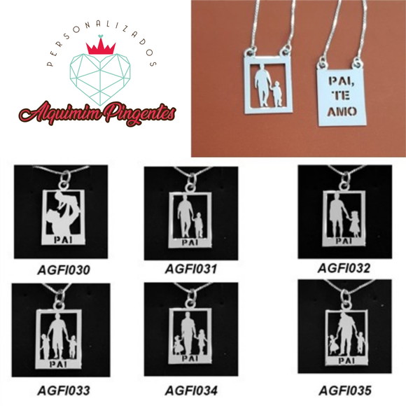 Corrente Cpingente Personalizado Em Prata Pai E Filhos Elo7