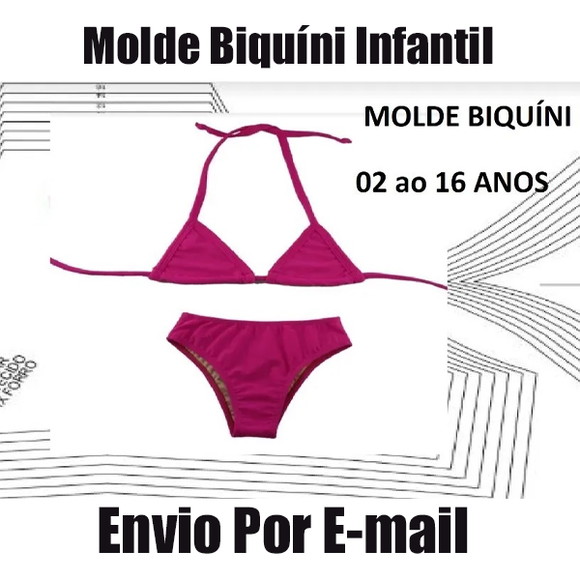 Molde Modelagem Biquini Infantil Cortininha | Elo7 Molde Modelagem Biquini Infantil Cortininha | Elo7