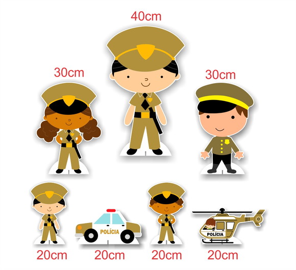 Kit De Displays Em Mdf Tema Polícia Milita Pm Elo7