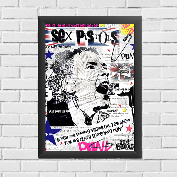 Quadro Decorativo A4 Sex Pistols Rock Roll Elo7