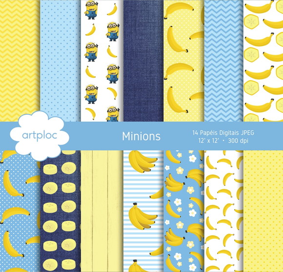 Papel Digital Minions Loja Artploc Elo7 Produtos Especiais