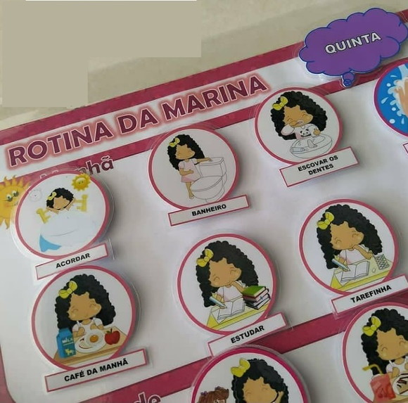 Quadro De Rotina Diária Infantil Menina Receba Em Casa Elo7