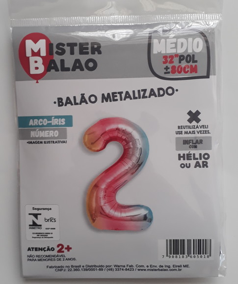 Balão Metalizado Arco Íris números. | Elo7 Produtos Especiais Balão Metalizado Arco Íris números. | Elo7 Produtos Especiais