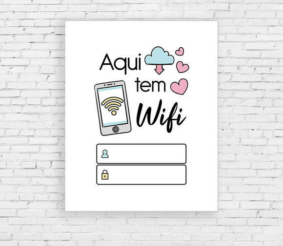 Compre Produtos Personalizados Placa Aqui Tem Wifi | Elo7 Compre Produtos Personalizados Placa Aqui Tem Wifi | Elo7