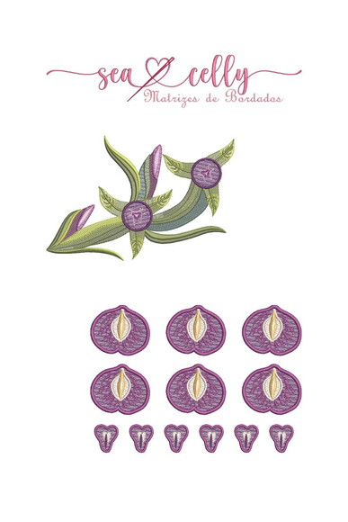 Matriz De Bordado Orquidea 3d Elo7 Produtos Especiais