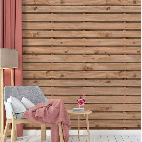 Papel De Parede Ripado Madeira Pallet Horizontal 60x300cm Elo7
