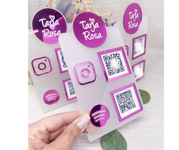 Placa 2 Qr Code Slim | Elo7 Produtos Especiais