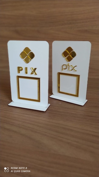 Placa Qr Code Pix Personalizada - Display de Mesa Interativo Placa Qr Code Pix Personalizada - Display de Mesa Interativo