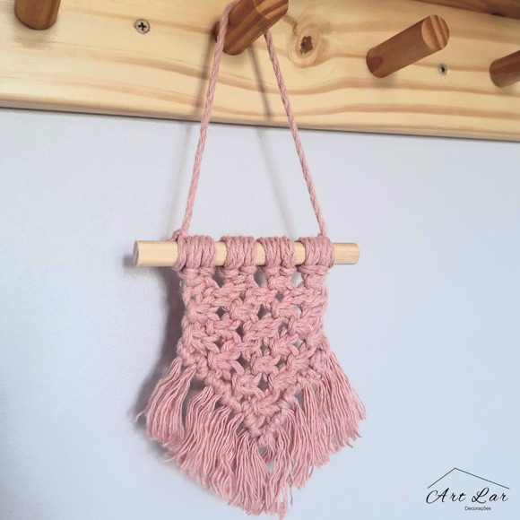Flâmula Macramê Rosa Chá | Loja Art Lar | Elo7 Produtos Especiais