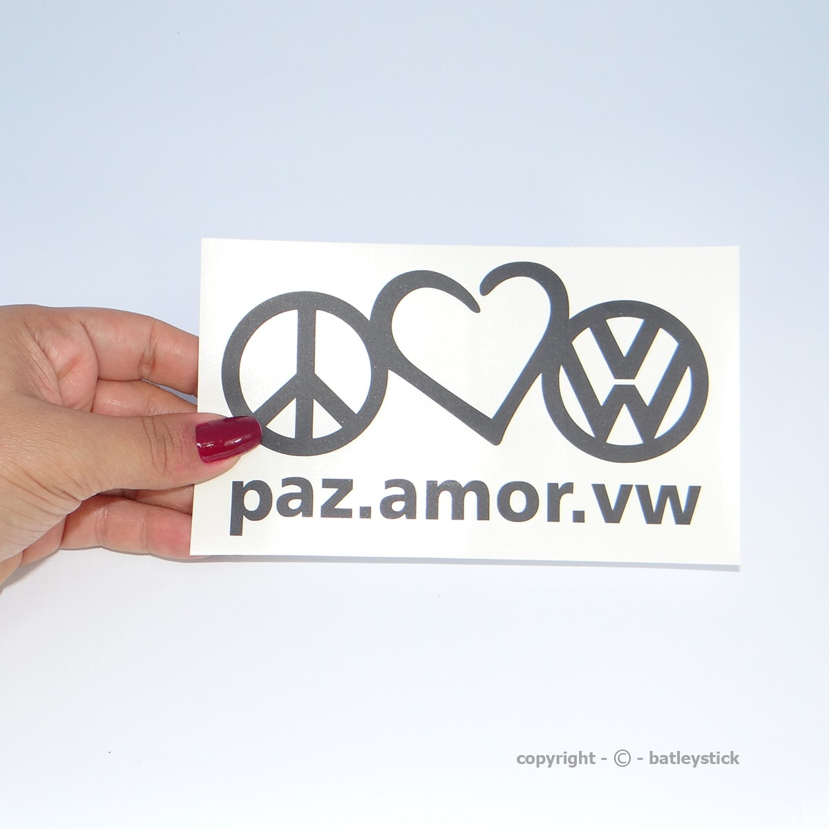 Adesivo Automotivo Paz E Amor Vw Elo7 Produtos Especiais