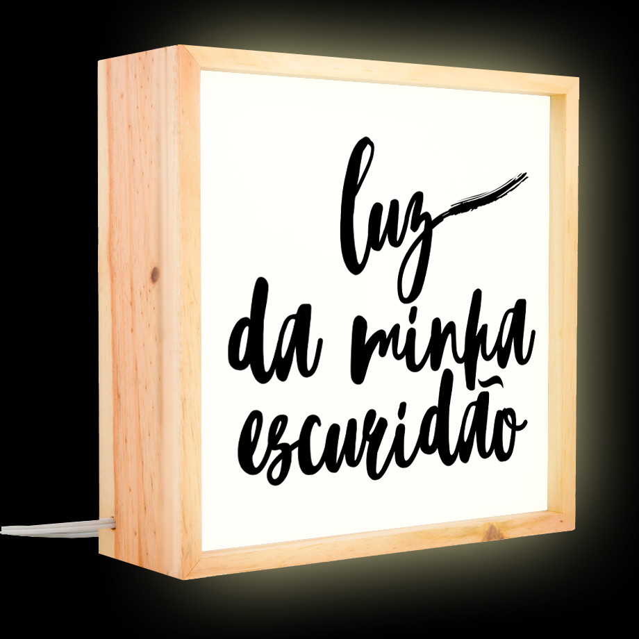 Luminária Light Box Luz Da Minha Escuridão Frases Elo7