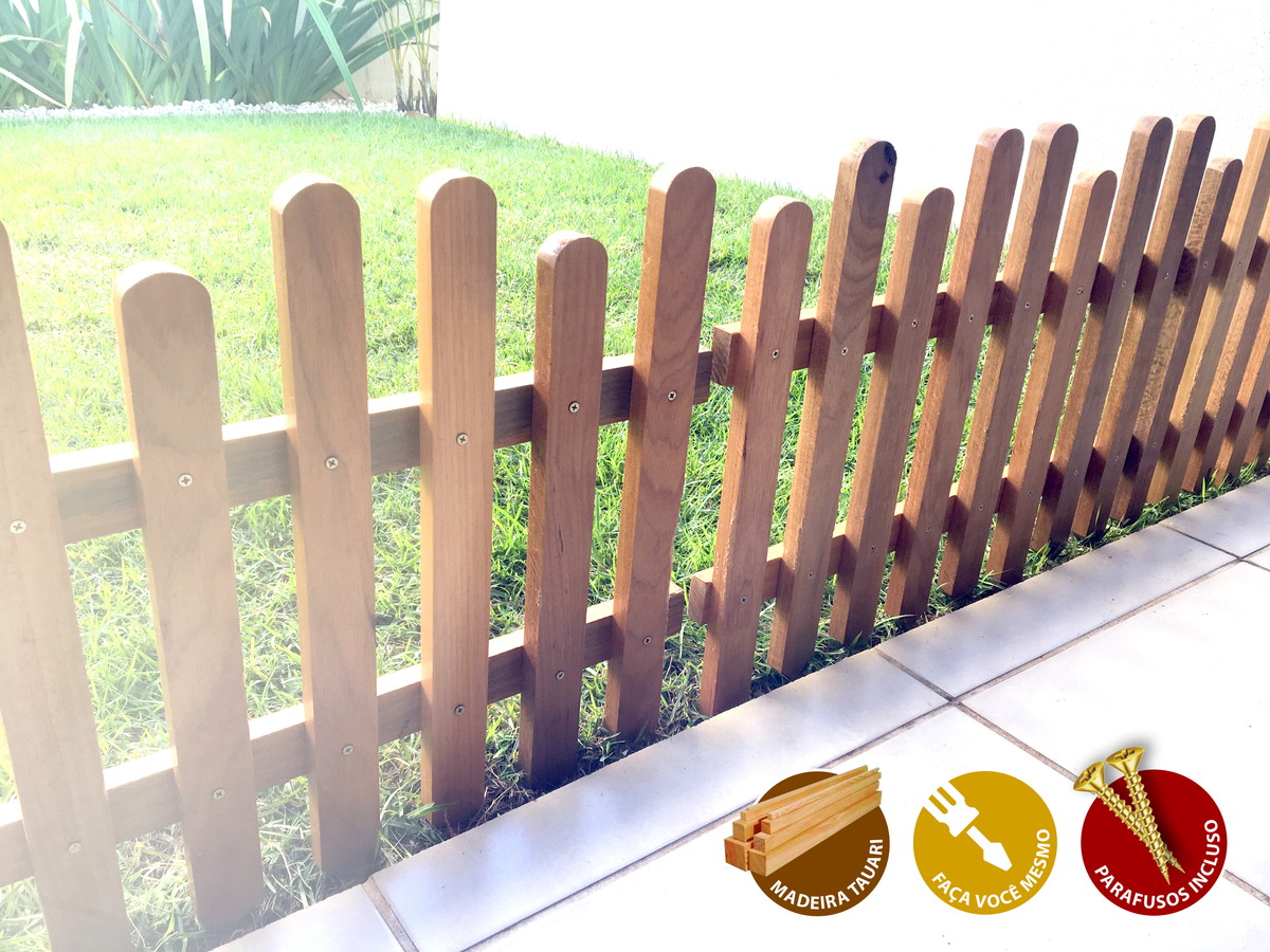 Kit 5 Cercas De Jardim Em Madeira Modular 75 X 500 Cm Elo7