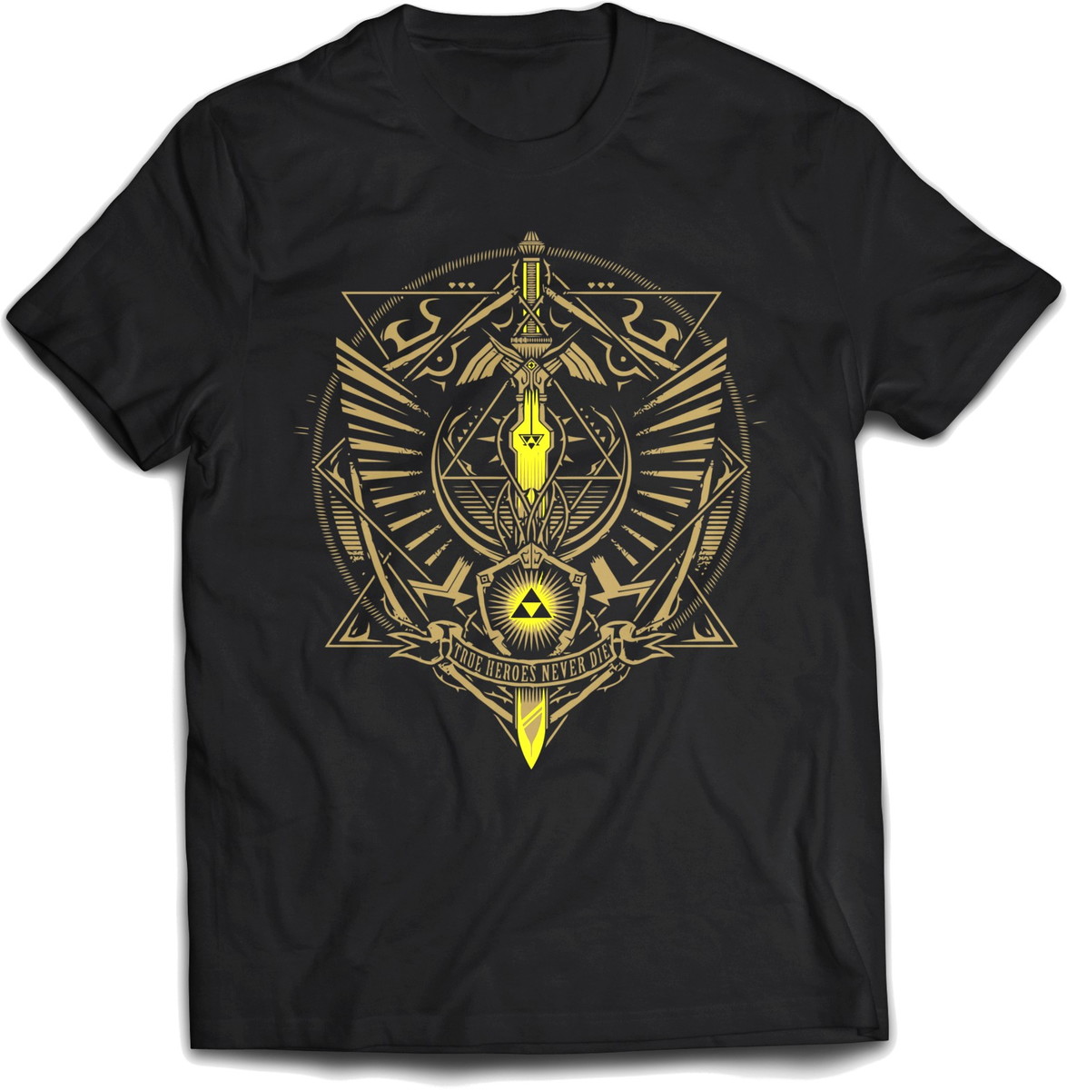 Camiseta Zelda Triforce Escudo Link Preta No Elo7 Redhero C366b3