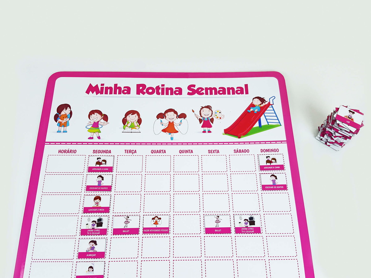 Quadro De Rotina Infantil Feminino Elo7 Produtos Especiais