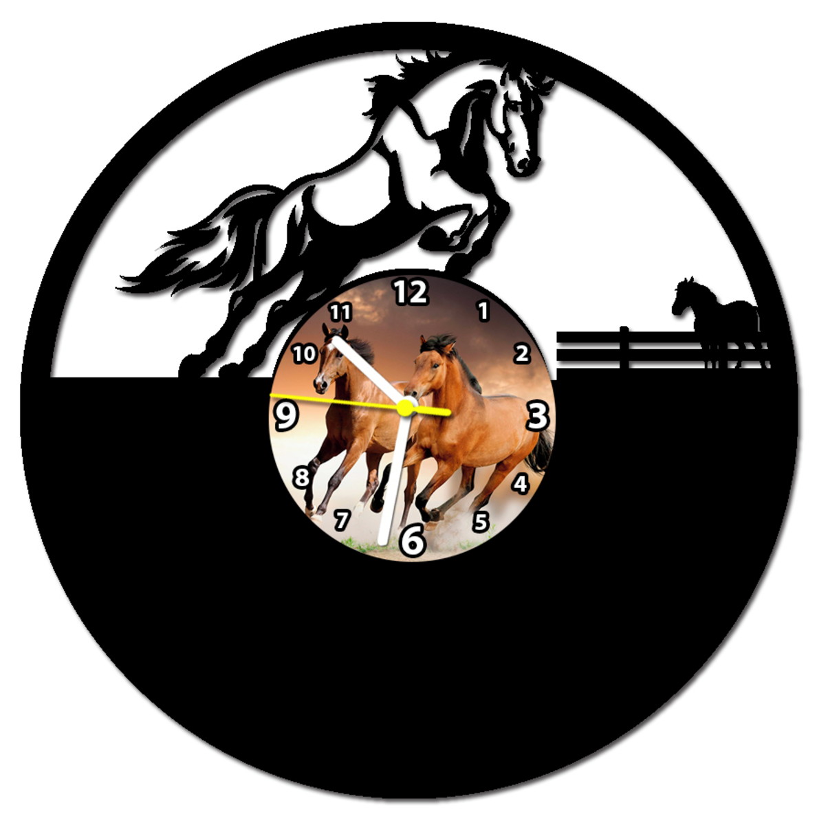 Relógio de Parede em Disco de Vinil - Cavalo | Elo7 Relógio de Parede em Disco de Vinil - Cavalo | Elo7