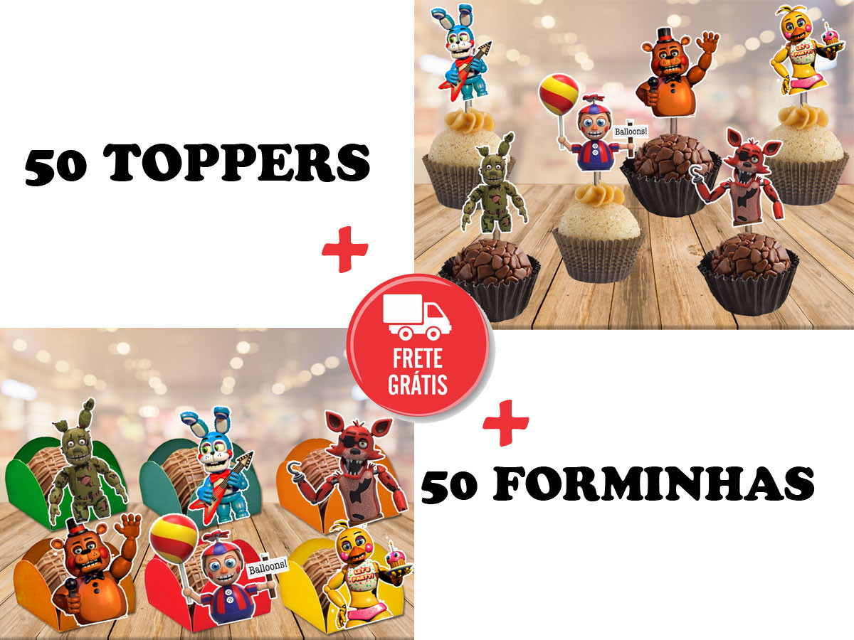 50 forminhas + 50 toppers - fnaf world five nights at freddy🏒 Descubra ... 50 forminhas + 50 toppers - fnaf world five nights at freddy🏒 Descubra ...