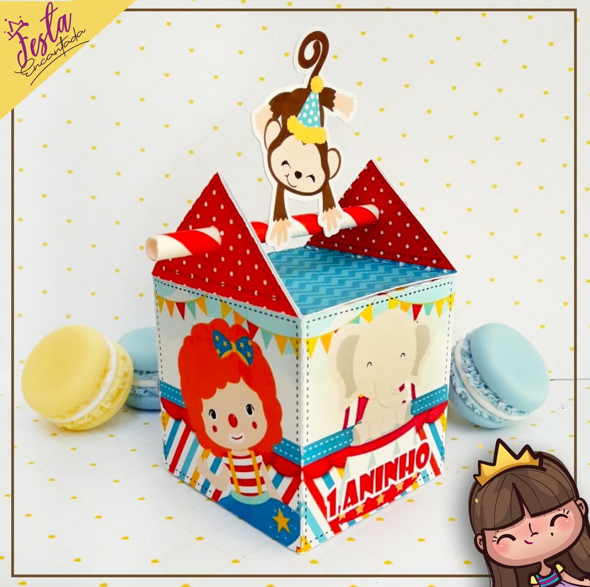 Caixa Cubo Canudinho Tema Circo Elo7 Produtos Especiais