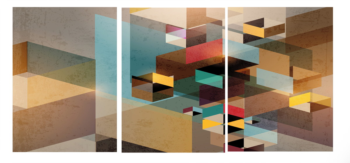 Quadro Decorativo Geometrico Marrom Trio 70x150 Elo7