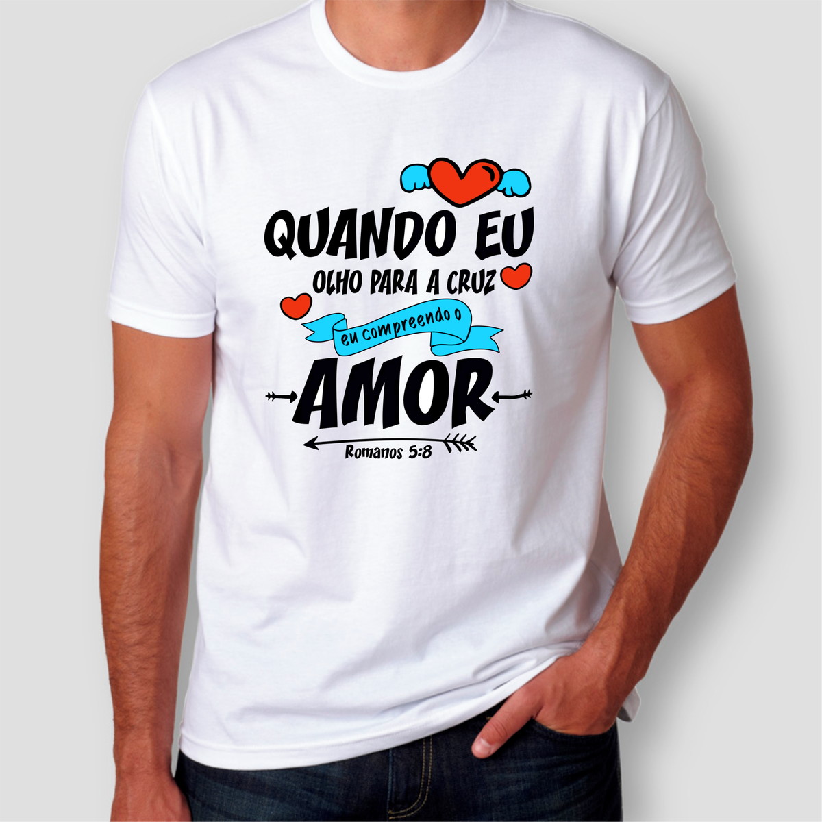 Camiseta Gospel Quando Eu Olho Para Cruz (versão Masculina) Camiseta Gospel Quando Eu Olho Para Cruz (versão Masculina)