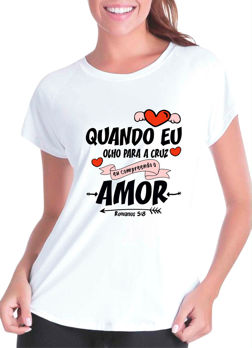 Camiseta Gospel Quando Eu Olho Para Cruz | Elo7 Camiseta Gospel Quando Eu Olho Para Cruz | Elo7