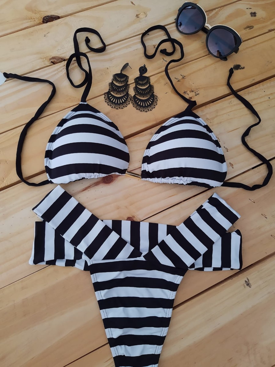 BiquÍni Cortininha Calcinha Larga 2 Faixas No Elo7 Raio De Sol Moda