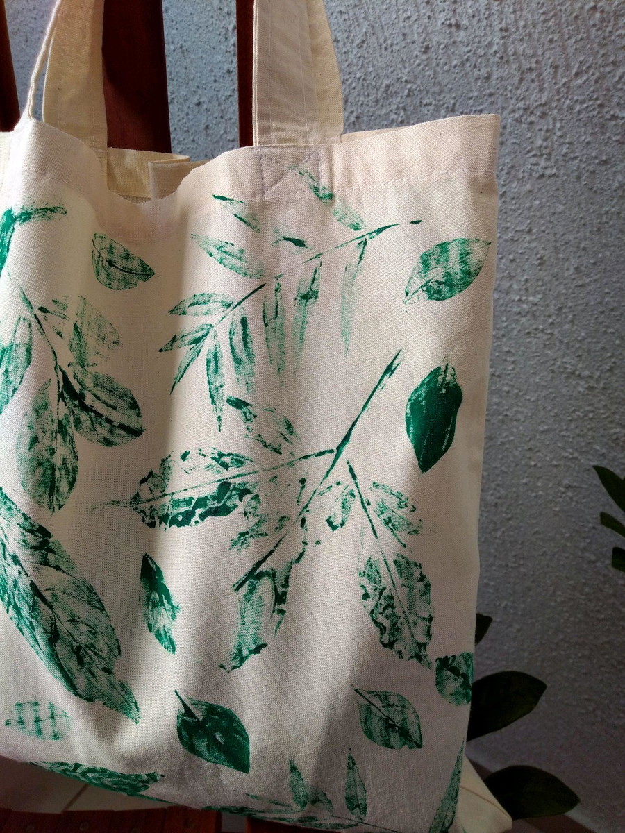 Ecobag Verde folhas | Elo7 Produtos Especiais