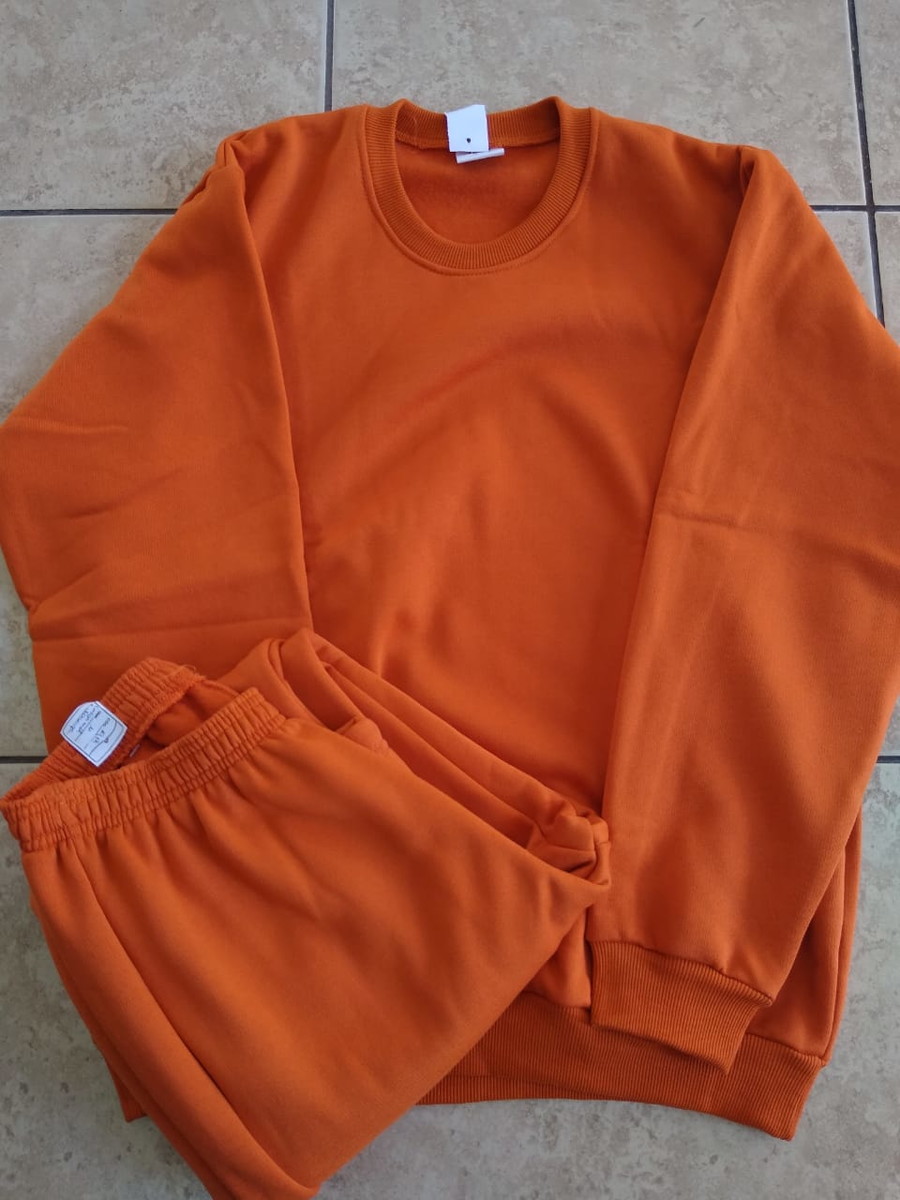 CONJUNTO MOLETOM LARANJA BASICO | Elo7 Produtos Especiais CONJUNTO MOLETOM LARANJA BASICO | Elo7 Produtos Especiais