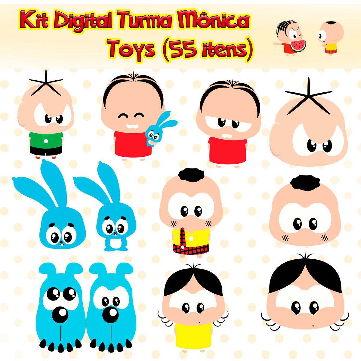 Kit Digital Pngs Turma Da Mônica Toy Elo7 Produtos Especiais