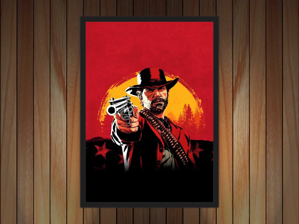 Quadro Decorativo Red Dead Redemption Games Jogos Moldura 02