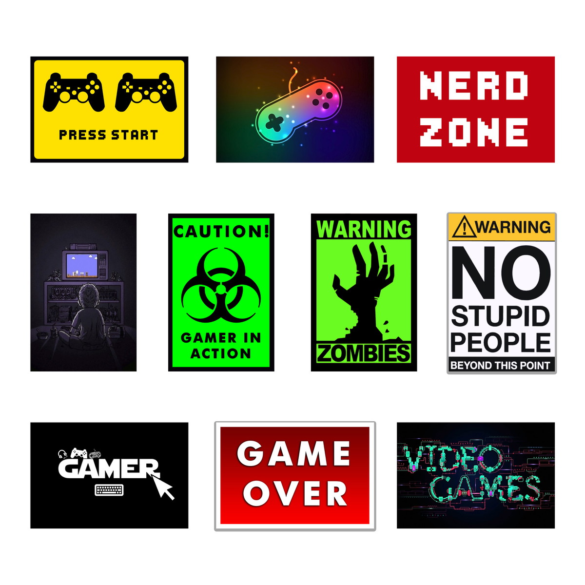 Kit 10 Placas Decorativas Quadrinhos Geek Nerd Gamer Games Elo7