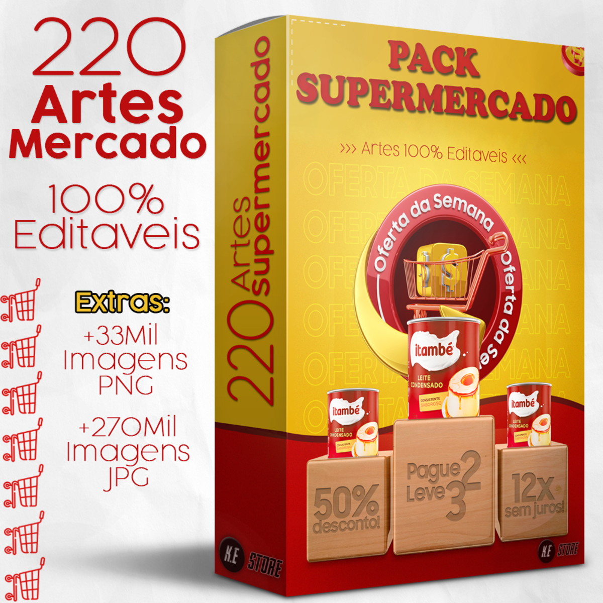 Pack 220 Artes Para Supermercado Folhetos Encartes Cartaz No Elo7 K