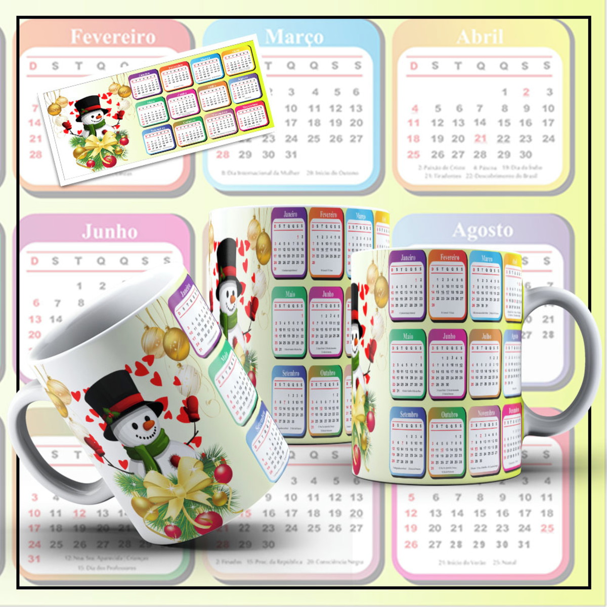 80 Artes Canecas Calendários Natal Editáveis 2021 | Elo7 80 Artes Canecas Calendários Natal Editáveis 2021 | Elo7