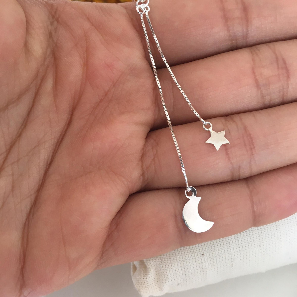 COLAR LUA E ESTRELA - PRATA 925 | Elo7 Produtos Especiais