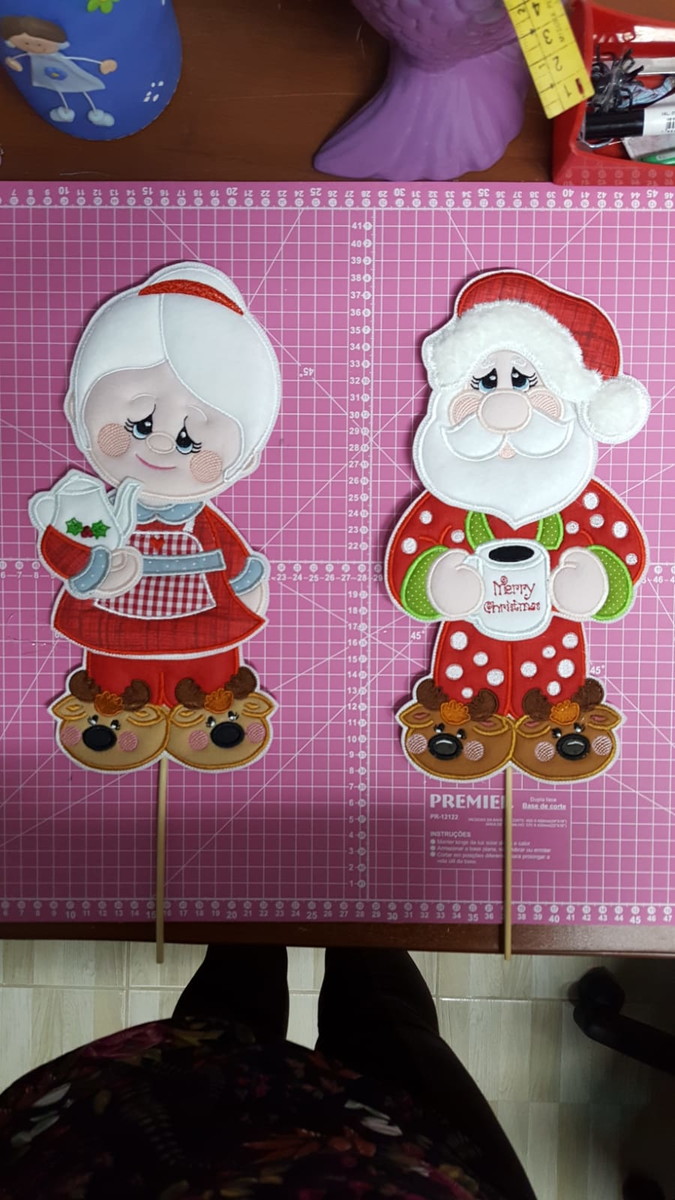 Matriz De Bordado Projeto 2d Papai E Mamãe Noel Elo7
