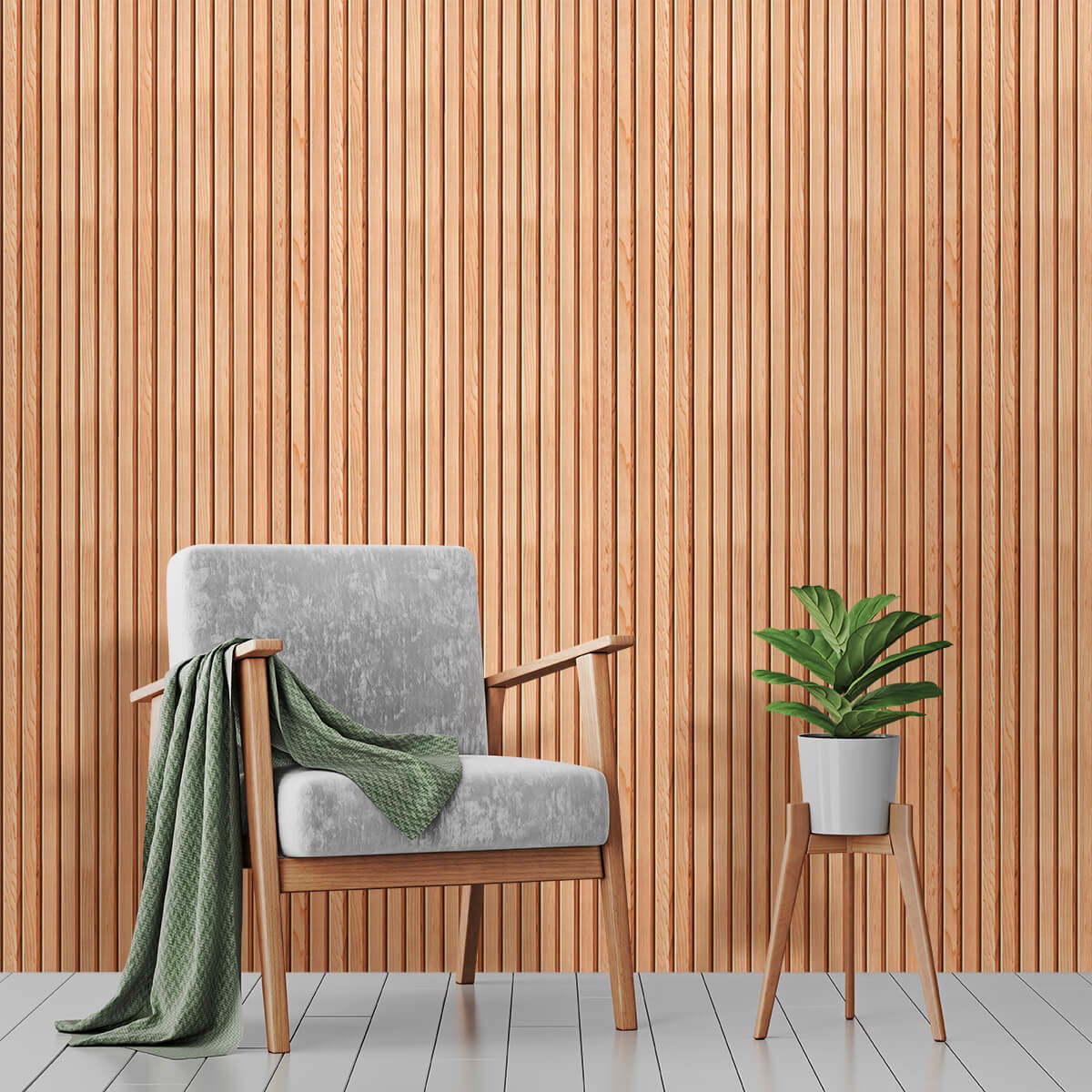 Papel De Parede Madeira Ripada Realista 270 Elo7