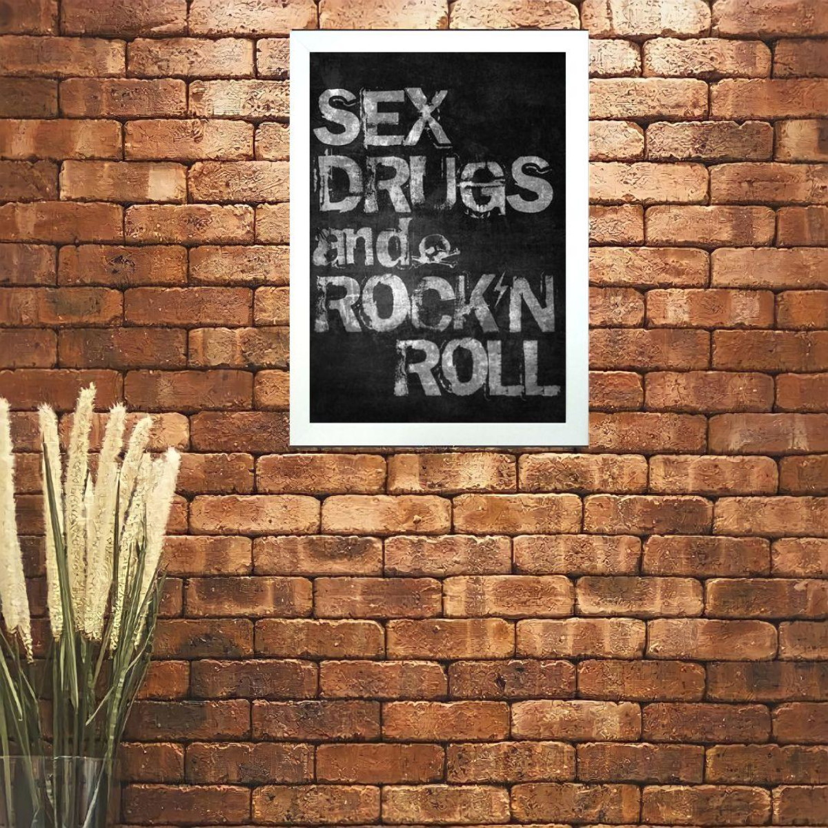 Quadro Decorativo Sex Drugs And Rock N Roll Elo7