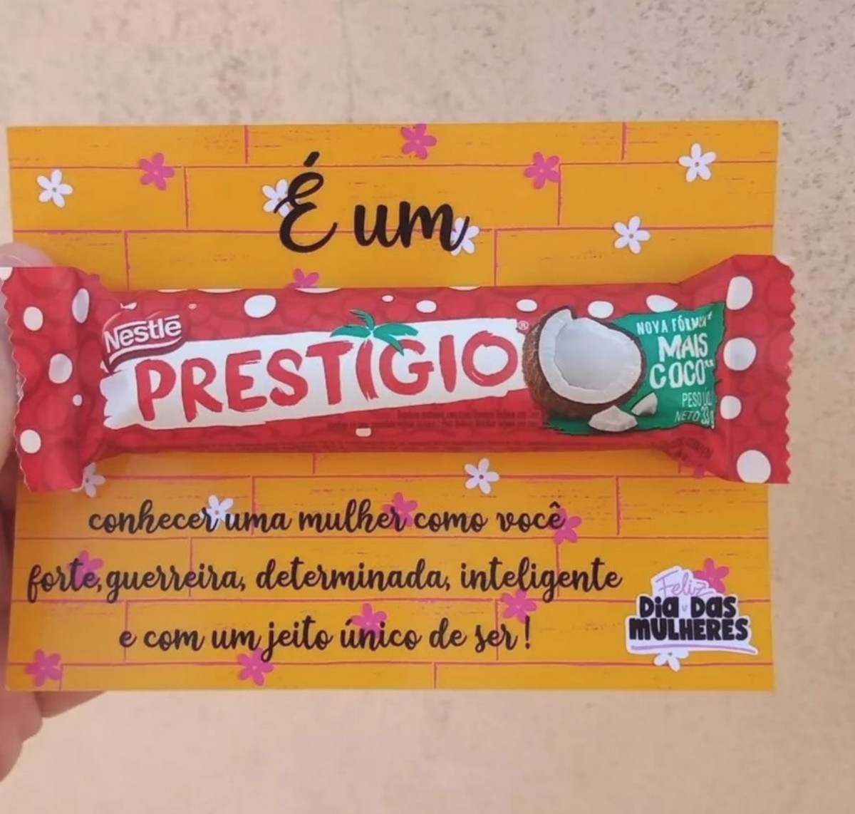 Cartão Com Chocolate Prestígio 33g Dia Da Mulher Elo7