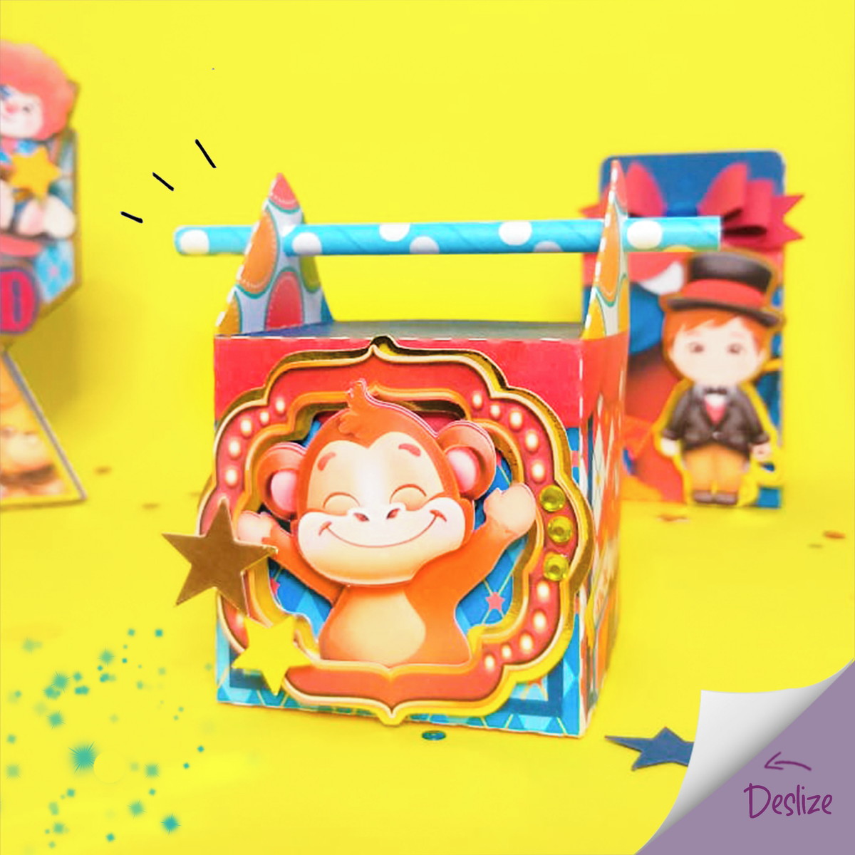 Caixa Cubo Canudinho Circo Elo7 Produtos Especiais