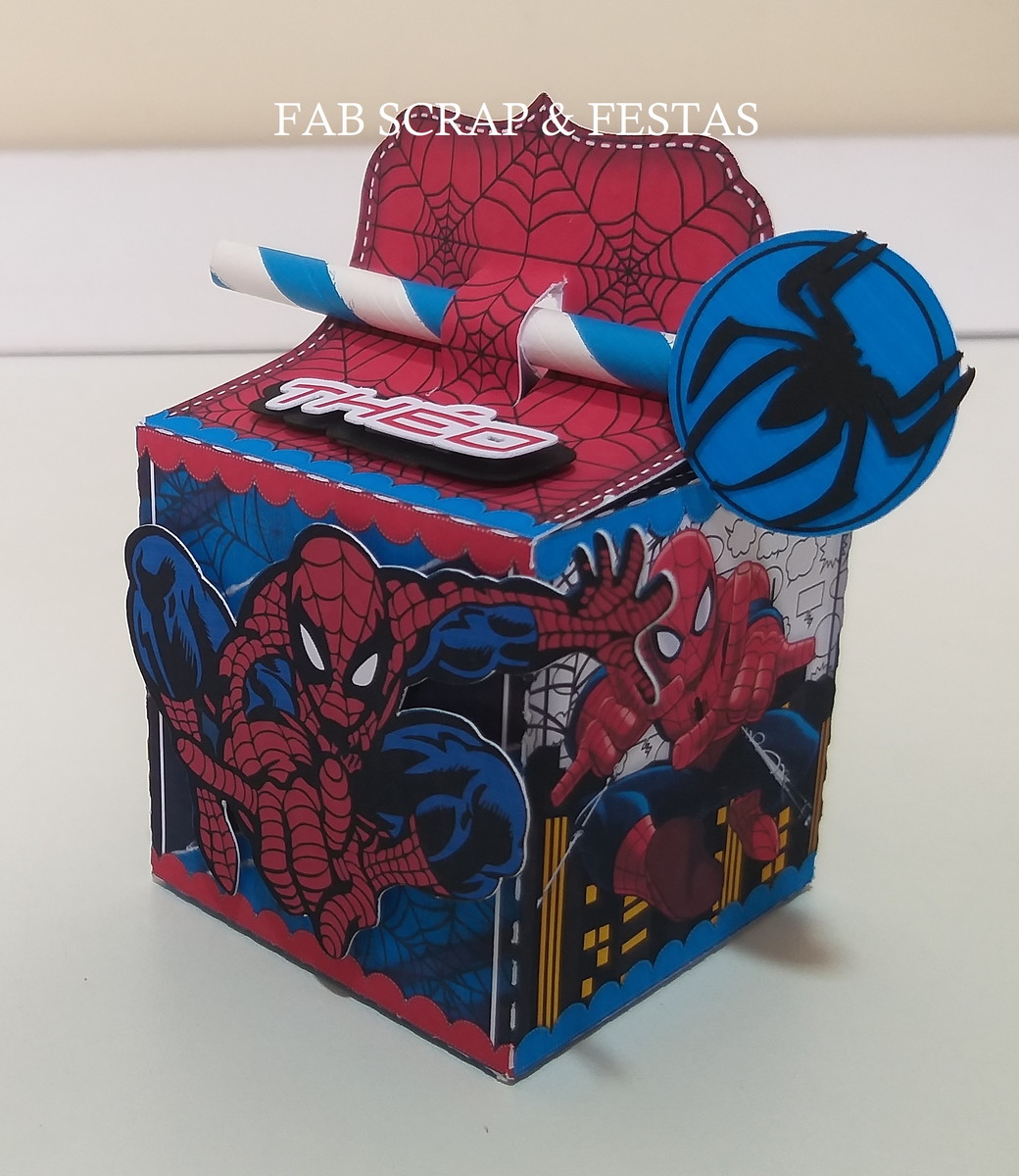 Caixa Cubo Canudinho Homem Aranha Elo7 Produtos Especiais