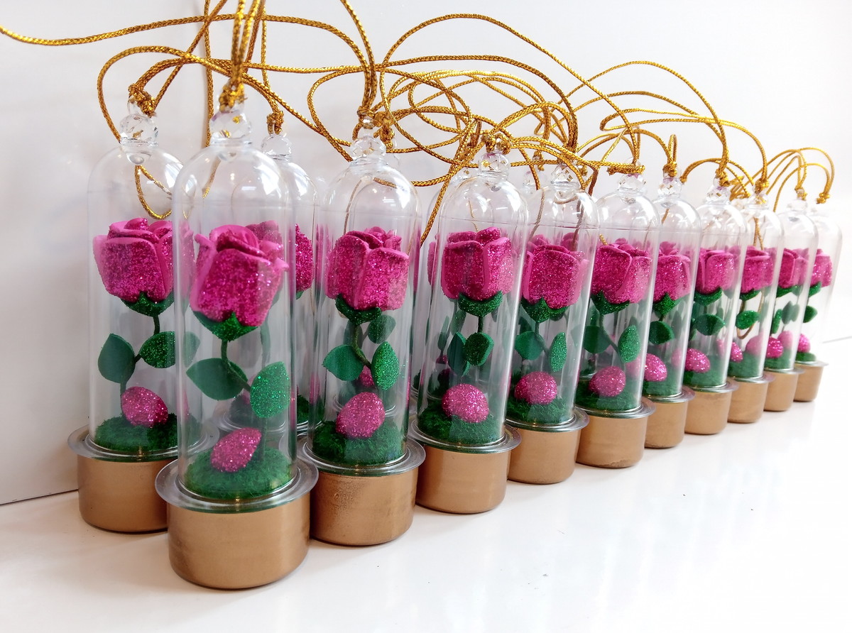 20 Mini Rosinha Rosa Pink em Eva c/ Gliter no Tubete | Elo7 20 Mini Rosinha Rosa Pink em Eva c/ Gliter no Tubete | Elo7
