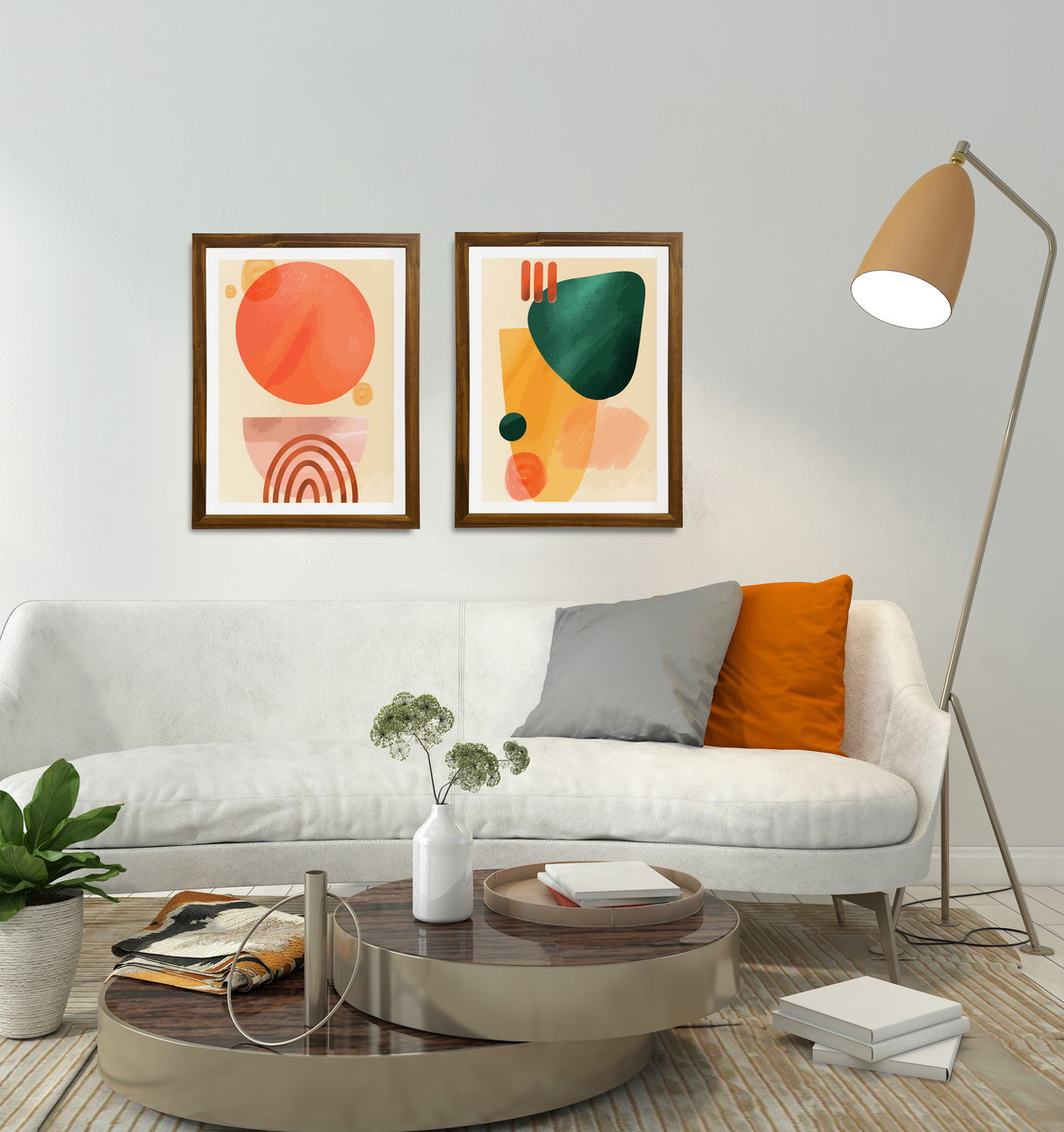 Quadros Decorativos Com Vidro Abstrato Laranja 30x40 Elo7