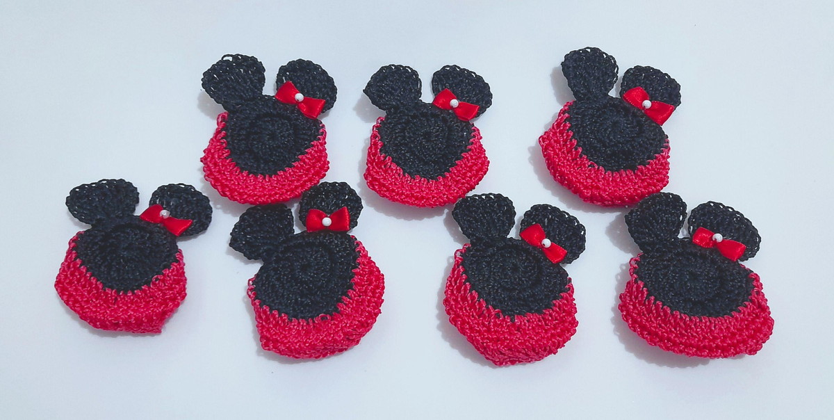 Kit 6 Capa de Botão de Fogão + Puxador em Crochê da Minnie | Elo7 Kit 6 Capa de Botão de Fogão + Puxador em Crochê da Minnie | Elo7